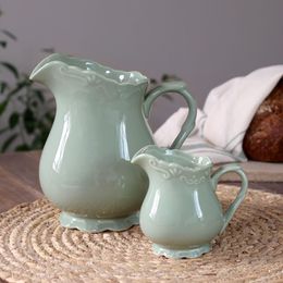 Chic Antique Provence Milch K&auml;nnchen H9 cm / 250 ml, verte skandinavische Deko Online Shop