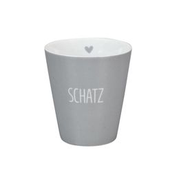 Krasilnikoff Becher, Happy Mug Schatz 330 ml, grau