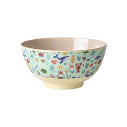 Rice Mittelgro&szlig;e Kindersch&uuml;ssel Ocean Print Blau, 700 ml &Oslash; 15 cm, H&ouml;he 7 cm