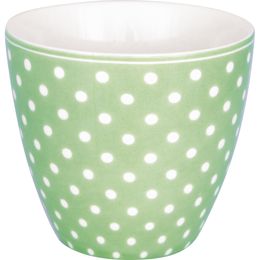 GreenGate Latte Cup, Kaffee Latte Becher Dotty &Oslash; 10, H&ouml;he 9 cm, pale green