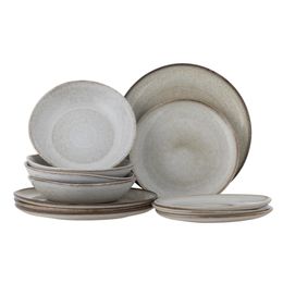Bloomingville Sandrine Geschirrset aus Steingut 4x3 Teile, natur skandinavische Deko Online Shop