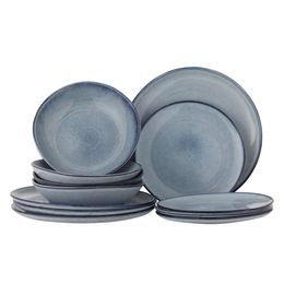 Bloomingville Sandrine Geschirrset aus Steingut 4x3 Teile, blau skandinavische Deko Online Shop
