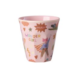Rice Medium Kinderbecher Melamin Hero Pink - 250 ml &Oslash; 9 cm, H&ouml;he 9 cm