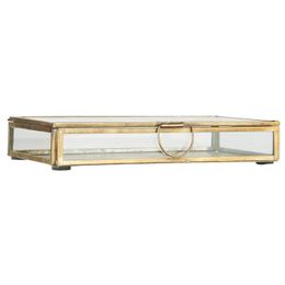 IB Laursen Glasbox mit Deckel Solitaire l&auml;nglich 22,3 x 11,7 x 4 cm, gold