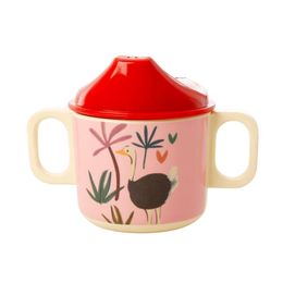 Rice Melamin Schnabelbecher Jungle Animals &Oslash;7.7 x H10cm, pink