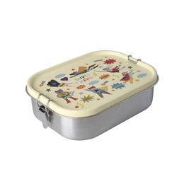 Rice Edelstahl Kinder Lunchbox Brotbox Hero Cream - Large - 1400 ml L:21 cm, B:16 cm, H&ouml;he 6 cm