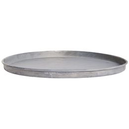 IB Laursen Kerzentablett aus Metall mit Kante H&ouml;he 1.3, &Oslash; 22 cm, grau skandinavische Deko Online Shop