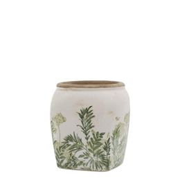 Chic Antique Laval &Uuml;bertopf mit Blumendruck | Keramik im Landhausstil 13 cm, &Oslash; 12 cm