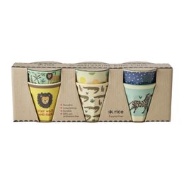Rice Kleine Melamin Kinder Becher Jungle Animals 6er Pack blau skandinavische Deko Online Shop