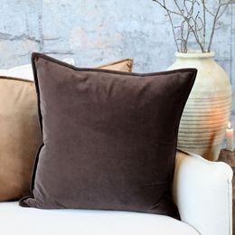 Chic Antique Velours-Kissenbezug Aix 50x50 cm 50 x 50 cm, mokka