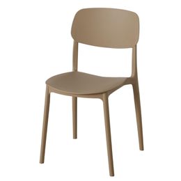 Boltze Stuhl Primus | Robuster Kunststoff-Stuhl Skandi-Stil 42 x 40 x 79 cm, Beige/Braun skandinavische Deko Online Shop