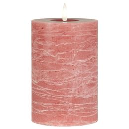 IB Laursen LED-Stumpenkerze mit warmer Flamme H&ouml;he 15, &Oslash; 10 cm, malva