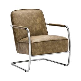 house doctor Lounge-Sessel Comma, Kunstleder 77 x 67 x 82 cm, Khaki