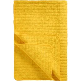 IB Laursen Baumwoll-Quilt mit Kreuzstichen 180 x 130 cm, gelb skandinavische Deko Online Shop