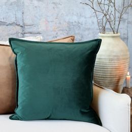 Chic Antique Velours-Kissenbezug Aix 50x50 cm 50 x 50 cm, forest green