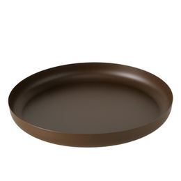 Boltze Tablett Sidan &Oslash; 35 cm, H&ouml;he 4 cm, dunkelbraun skandinavische Deko Online Shop