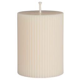 IB Laursen Stumpenkerze gerillt H&ouml;he 9, &Oslash; 6.8 cm, wei&szlig; skandinavische Deko Online Shop