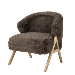 Bloomingville Camino pl&uuml;schiger Loungesessel L68xH80xB70 cm, braun