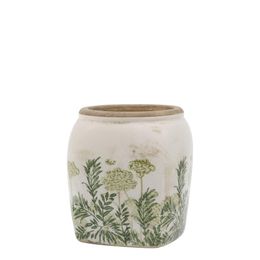Chic Antique Laval &Uuml;bertopf mit Blumendruck | Keramik im Landhausstil 15 cm, &Oslash; 13,5 cm