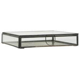 IB Laursen L&auml;ngliche Glasbox mit Deckel Solitaire 18 x 18 x 4,5 cm, schwarz