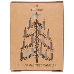IB Laursen Weihnachtsbaum Kerzen, Schachtel, 12er H&ouml;he 10, &Oslash; 1.3 cm, wei&szlig; skandinavische Deko Online Shop