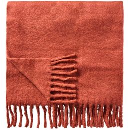 IB Laursen Plaid aus Wolle mit Fransen 170 x 130 cm, rost