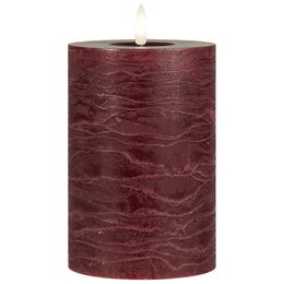 IB Laursen LED-Stumpenkerze mit warmer Flamme H&ouml;he 15, &Oslash; 10 cm, dunkelrot