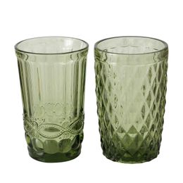 Boltze Trinkglas Aurora 2er Set H&ouml;he 13 cm, gr&uuml;n skandinavische Deko Online Shop