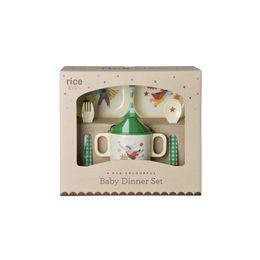 Rice Melamin Baby Dinner Set Hero in Geschenkbox Pink - L:25 cm, B:11 cm, H&ouml;he 22 cm