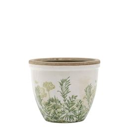 Chic Antique Laval &Uuml;bertopf mit Blumendruck 13 cm, &Oslash; 15 cm