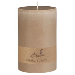 IB Laursen Rustikale Kirchenkerze H&ouml;he 15, &Oslash; 9.6 cm, Braun skandinavische Deko Online Shop