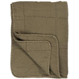 IB Laursen Vintage Quilt unifarben 180 x 130 cm, olive