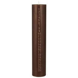IB Laursen Weihnachtskerze 1-24 mit gepr&auml;gten Zahlen H&ouml;he 30, &Oslash; 6 cm, hazelnut