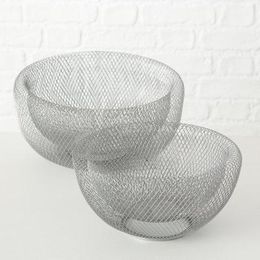 Boltze Schale Seoul 2er Set &Oslash; 24-28 cm, silber skandinavische Deko Online Shop