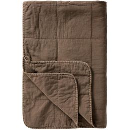 IB Laursen Vintage Quilt unifarben 180 x 130 cm, chocolate