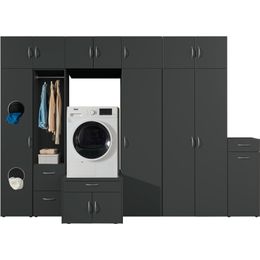 Mehrzweckschrank wimex, B:310cm H:225cm T:69cmgrafit, K&uuml;che, Schr&auml;nke, "Multiraumkonzept, praktische Waschmaschinenl&ouml;sung, Breite: 310cm", erh&auml;ltlich