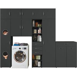 Mehrzweckschrank wimex, B:280cm H:225cm T:40cmgrafit, K&uuml;che, Schr&auml;nke, "Multiraumkonzept, praktische Waschmaschinenl&ouml;sung, Breite: 280cm", erh&auml;ltlich