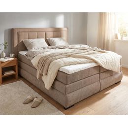 Boxspringbett OTTO HOME, B:204cm L:215cmcappuccino, Holz teilmassiv, Holzwerkstoff, Spanplatte, Jugendzimmer, Komplettbetten, "MIVVA mit Bettkasten,