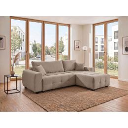 Ecksofa OTTO HOME, B:234cm T:162cmtaupe, 100%Polyester, Wohnzimmer, Sofas, "Bella Couch L-Form, B: 234 cm - OTTO. Verl&auml;ssliche Qualit&auml;t.", mit