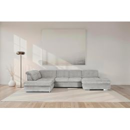 Wohnlandschaft DIE PLANBAR, B:382cm H:84cm T:260cmgrau, 88% Polyester, 12% Polyamid, Sofas, "MP-IN17004 U-Form, Breite 382 cm, mit