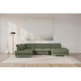 Wohnlandschaft DIE PLANBAR, B:382cm H:84cm T:260cmforest, 88% Polyester, 12% Polyamid, Sofas, "MP-IN17004 U-Form, Breite 382 cm, mit