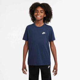 Nike Sportswear Kinder T-Shirt "K NSW TEE EMB FUTURA LBR"midnight navy, Gr. S, Jersey, Obermaterial: 100% Baumwolle, Shirts, F&uuml;r Kinder und