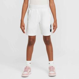 Nike Sportswear M&auml;dchen Sporthose "K NSW CLUB FT SHORT HBR"wei&szlig;, schwarz, Gr. S, Obermaterial: 80% Baumwolle, 20% Polyester, Hosen, F&uuml;r Kinder und