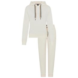 BOSS Damen Relaxanzug "CP Stripe", Gr. XLopen wei&szlig; 118, Sweatware, Obermaterial: 46% Baumwolle, 46% Lyocell, 8% Polyamid, Homewear-Sets