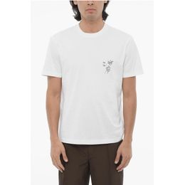 Neil Barrett Unifarbenes FOR YOU Rundhals T-Shirt mit Kontrastprint in Wei&szlig;