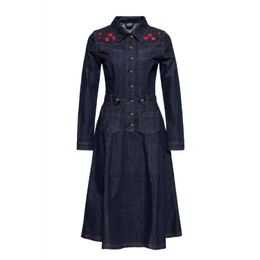 Queen Kerosin Damen Western Swing Kleid Roses Denim
