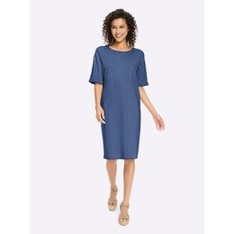Heine Damen Jerseykleid, Blau, Gr. 36, Shirtkleider, 100% Baumwolle