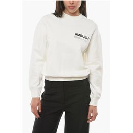 Ambush Crewneck WORKSHOP Sweatshirt mit Logo-Print in Wei&szlig;