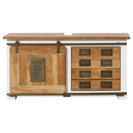 Waschbeckenunterschrank Mango 120x40x60 wei&szlig; lackiert RAILWAY #577