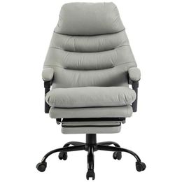 Livetastic Chefsessel Fu&szlig;st&uuml;tze, Grau, Schwarz, Metall, Kunststoff, Textil, Drehkreuz, 64x114-122x72 cm, Wippfunktion, Sitzfl&auml;che 360&deg; drehbar, Arbeitszimmer, B&uuml;rost&uuml;hle, Drehst&uuml;hle
